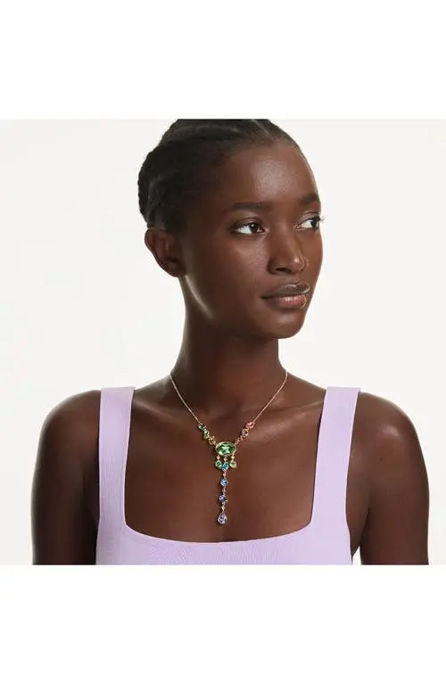 SWAROVSKI Gema Crystal Y-necklace - Gold/multi