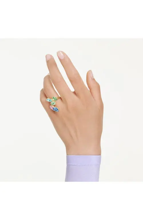SWAROVSKI Gema Crystal Bypass Ring - Gold/multi