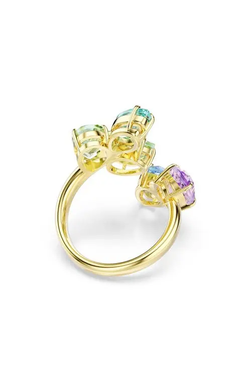 SWAROVSKI Gema Crystal Bypass Ring - Gold/multi