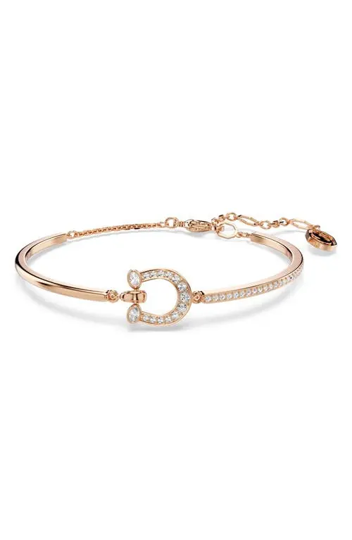 SWAROVSKI Symbolica Horseshoe Bangle Bracelet - Rose Gold