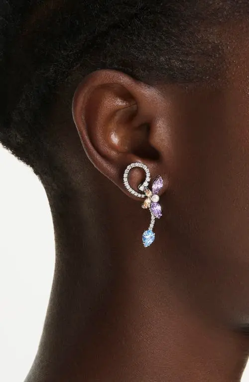 SWAROVSKI X Ariana Grande Mismatched Front/back Earrings - Silver/multi