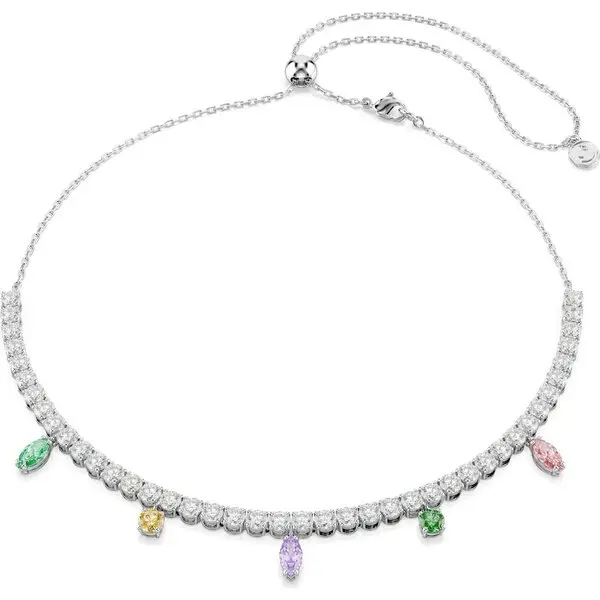 SWAROVSKI X Ariana Grande Multicolor Crystal Charm Necklace - Silver/multi