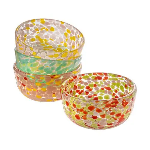 STORIED HOME Bowl With 4 Pattern Design Styles - Clear