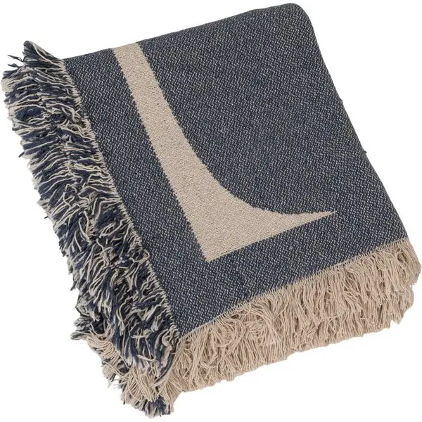 STORIED HOME Jacquard Throw Blanket - Blue