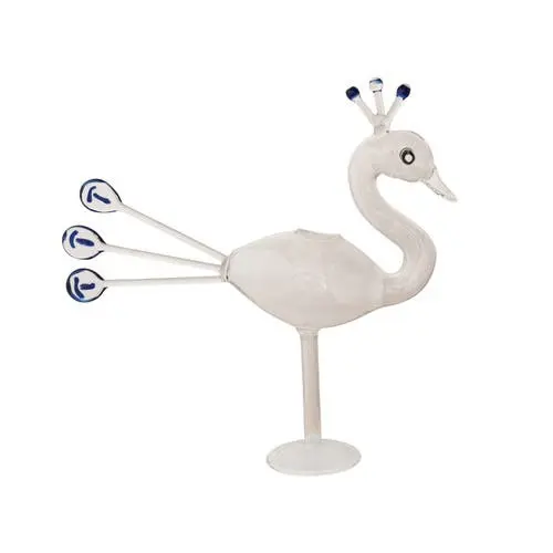 STORIED HOME Peacock Shaped Vase - White