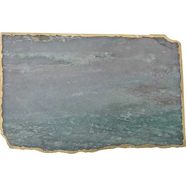 STORIED HOME Tray With Electroplated Edge - Blue