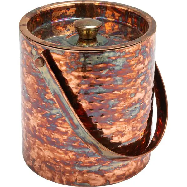 STORIED HOME Hammered Oxidized Ice Bucket