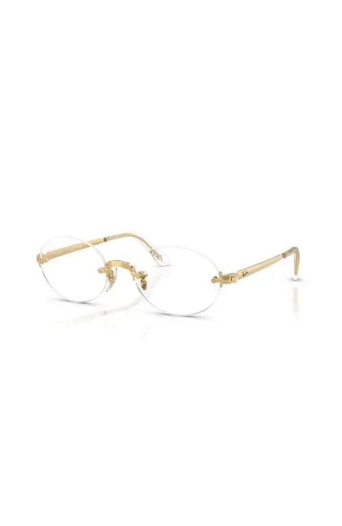 Ray-ban 54mm Oval Rimless Optical Glasses - Gold