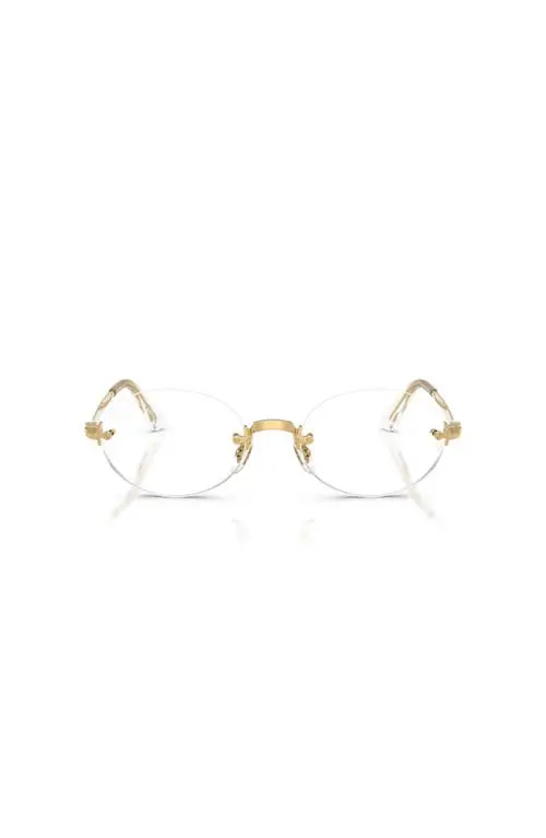 Ray-ban 54mm Oval Rimless Optical Glasses - Gold