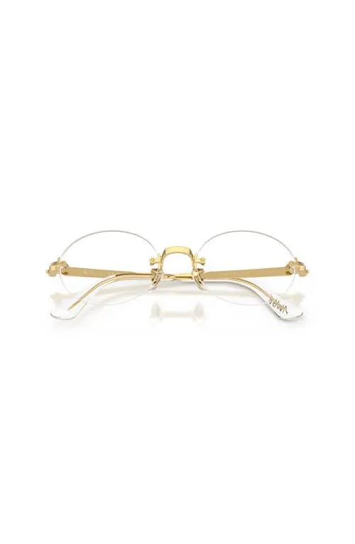 Ray-ban 54mm Oval Rimless Optical Glasses - Gold