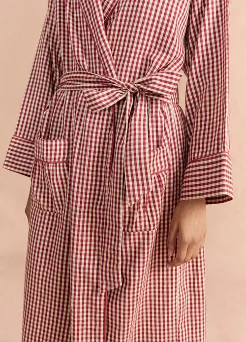 IF ONLY IF Pippy Robe - Rust Gingham