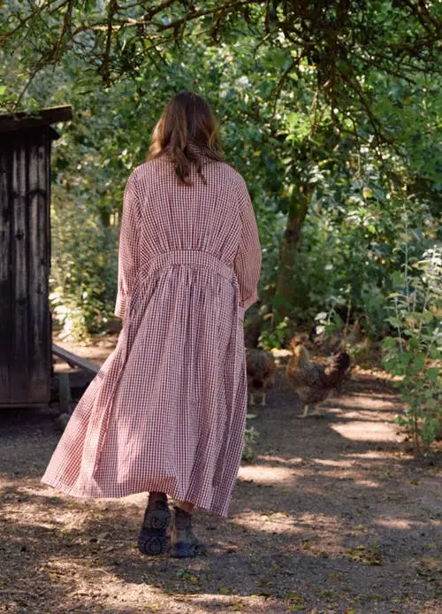 IF ONLY IF Pippy Robe - Rust Gingham