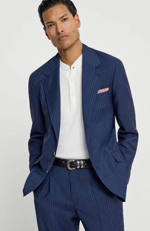 Brunello Cucinelli Chalk Stripe Deconstructed Blazer - Blue