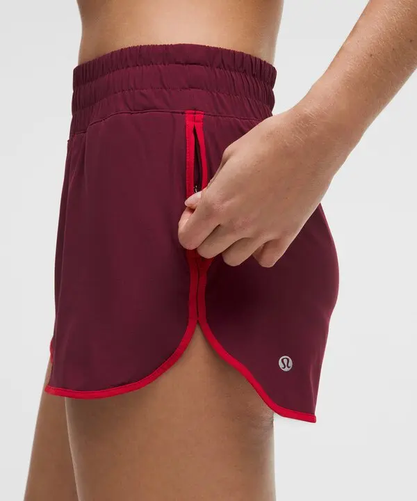 Lululemon High-rise Running Short 3 - Burgundy Bay/oxford Red