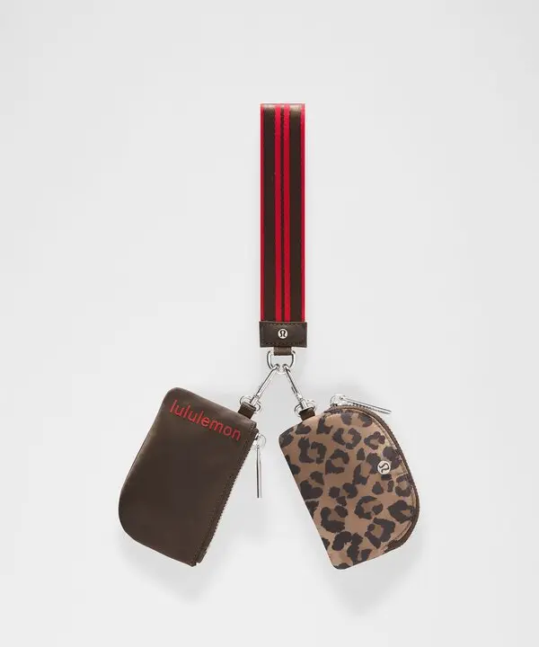 Lululemon Dual Pouch Wristlet - True Leopard Multi/oxford Red/walnut Crunch/silver