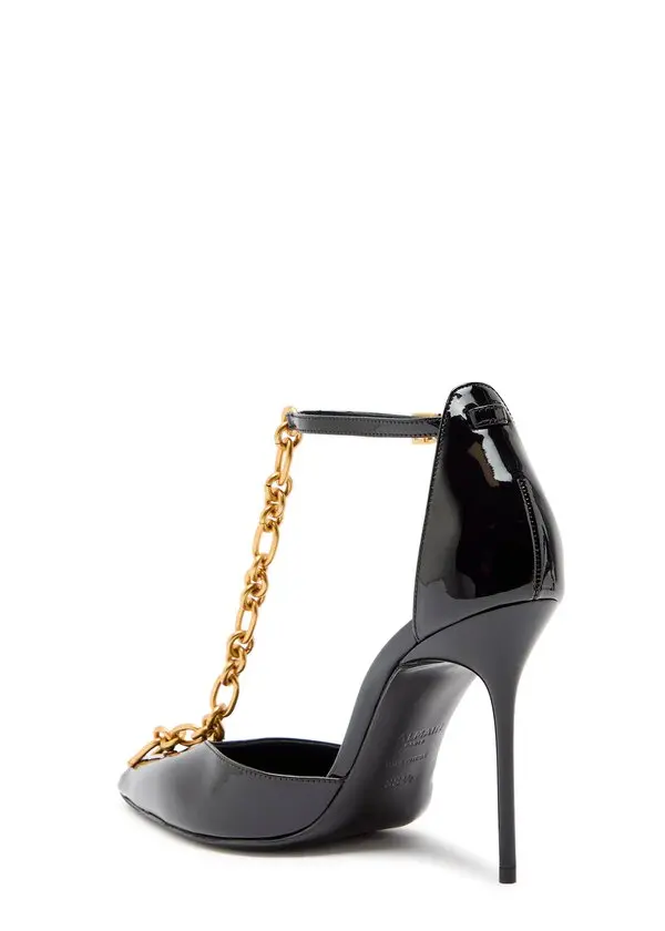 Balmain 95 Chain Patent Leather Pumps