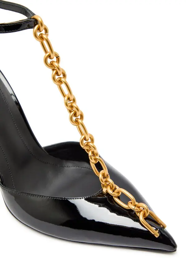 Balmain 95 Chain Patent Leather Pumps