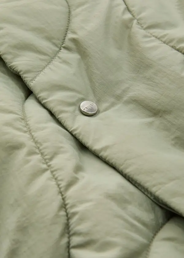 Varley Quilted Nylon Jacket With Stand Collar - Light Green