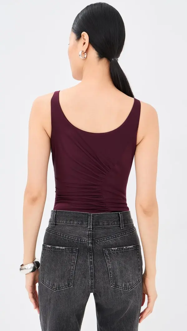 Versace Ruched Bodysuit - Burgundy