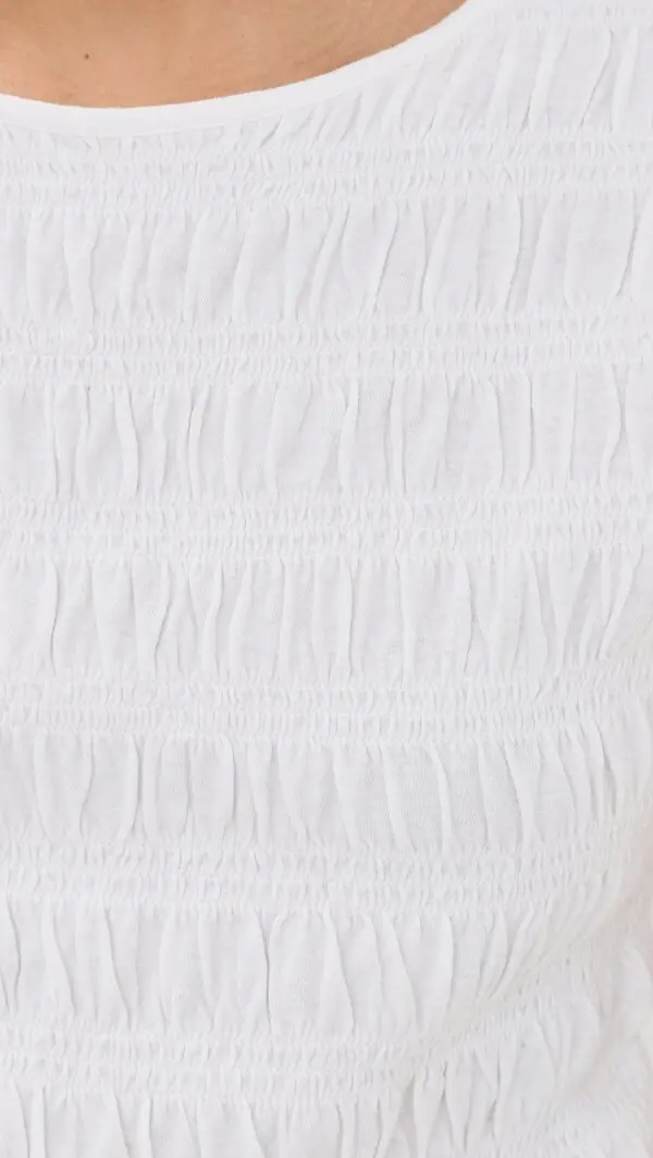 Madewell Smocked Boatneck Tank - White