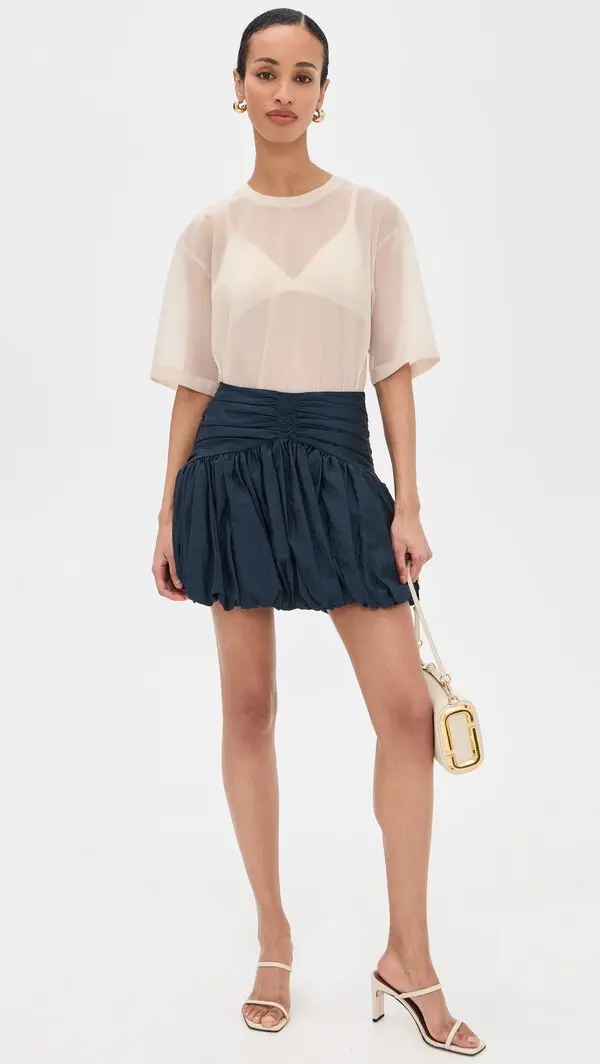 Cinq À Sept Kaldi Bubble Mini Skirt - Navy