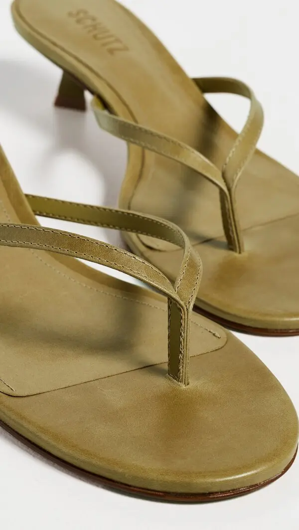 Schutz Carolyn Sandals - Ecru Olive