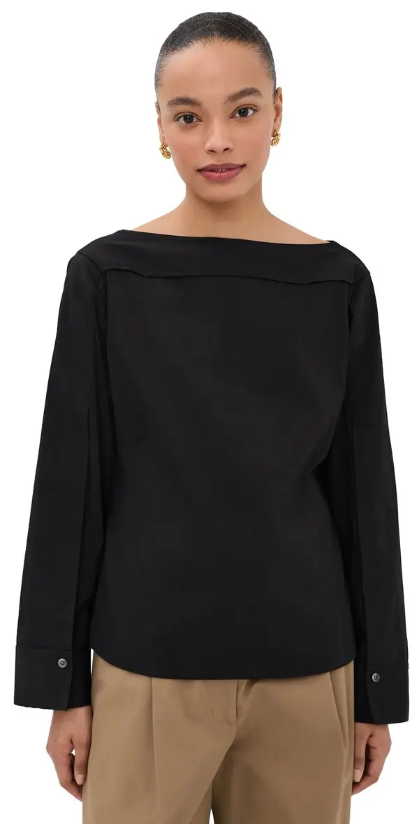Theory Stretch Boat Neck Blouse