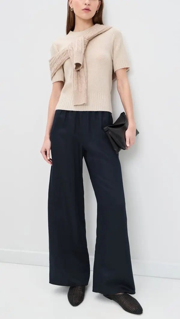 Jenni Kayne Summer Demi Wide Leg Trousers - Navy