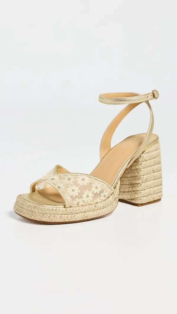 CastaÑer Valle Platform Sandals - Blanco/oro
