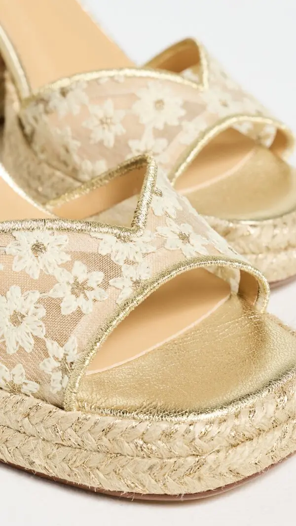 CastaÑer Valle Platform Sandals - Blanco/oro