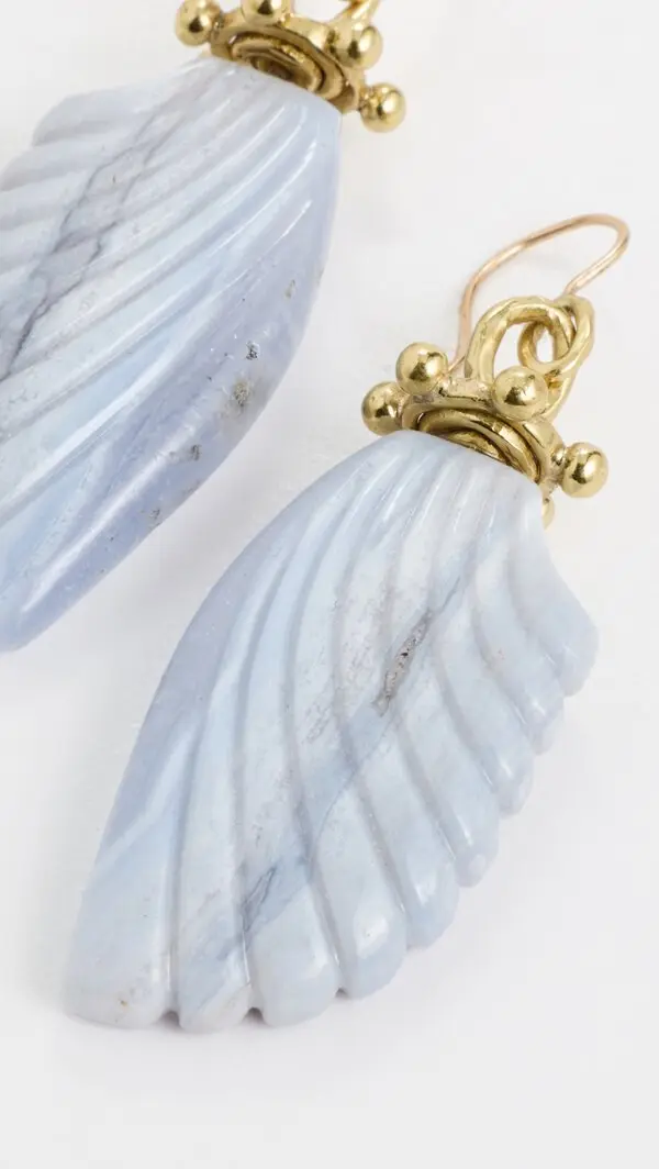 Ulla Johnson Small Wing Stone Drop Earrings - Blue Agate