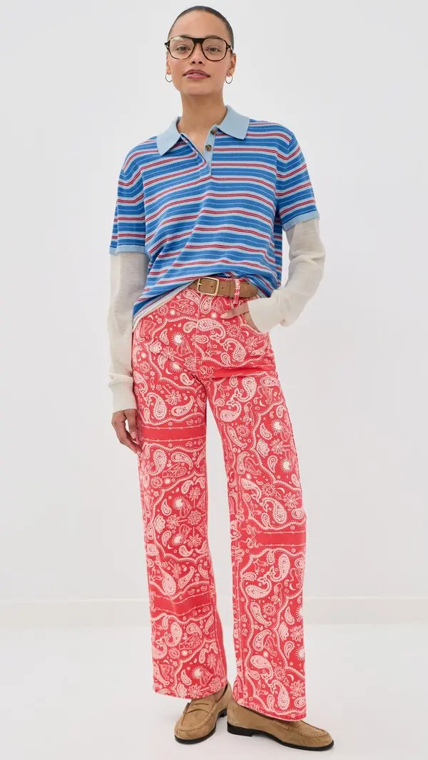 Guest In Residence Layered Cashmere Rugby Polo - Clear Sky Combo