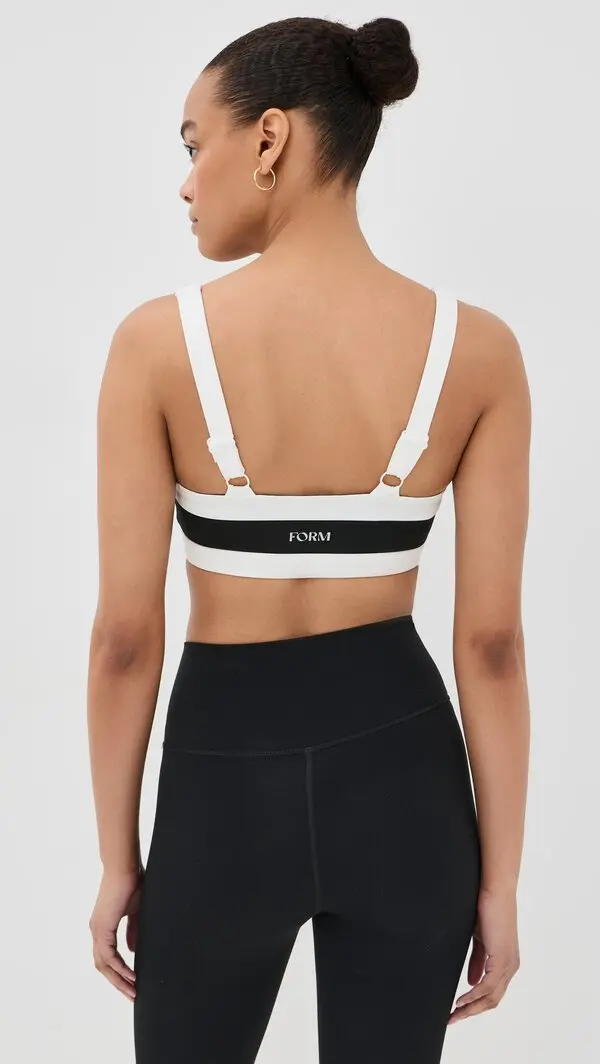 FORM Straight Neck Bra - Black/white
