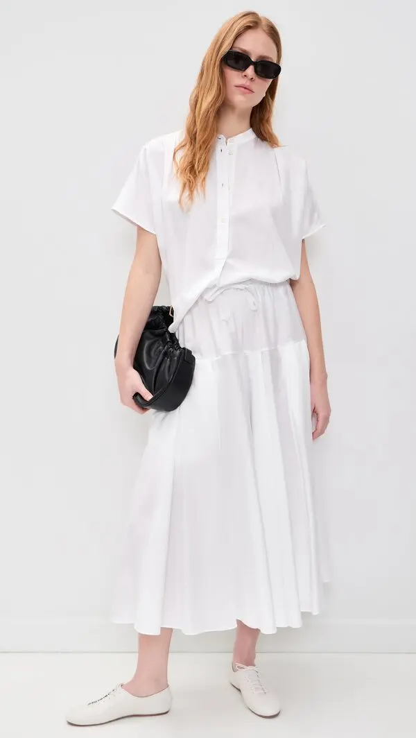 JAMIE HALLER Poplin Midi Skirt