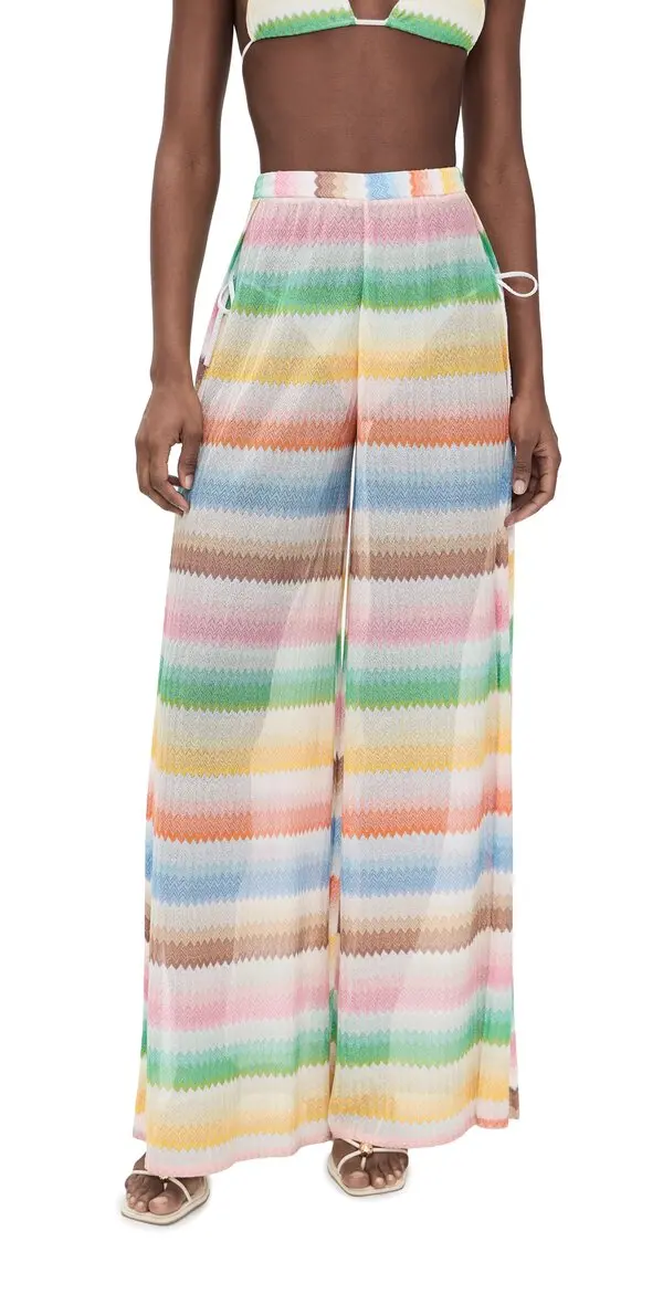 Missoni Metallic Zigzag Knit Trousers - Multicolor