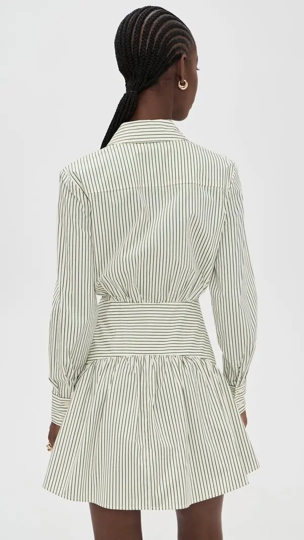 Staud Rocco Mini Dress - Chive Stripe