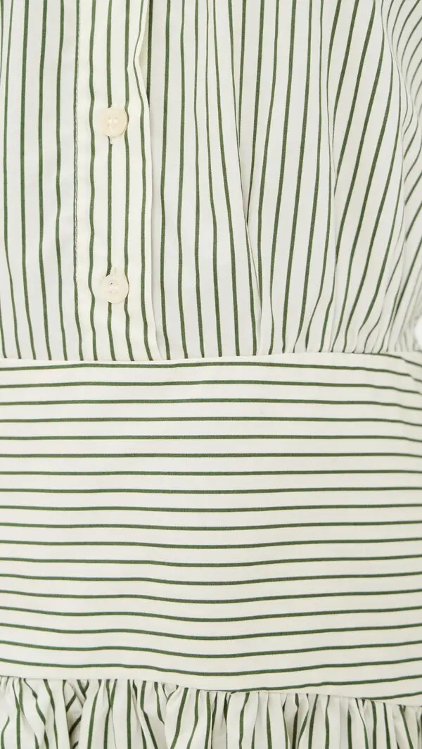 Staud Rocco Mini Dress - Chive Stripe