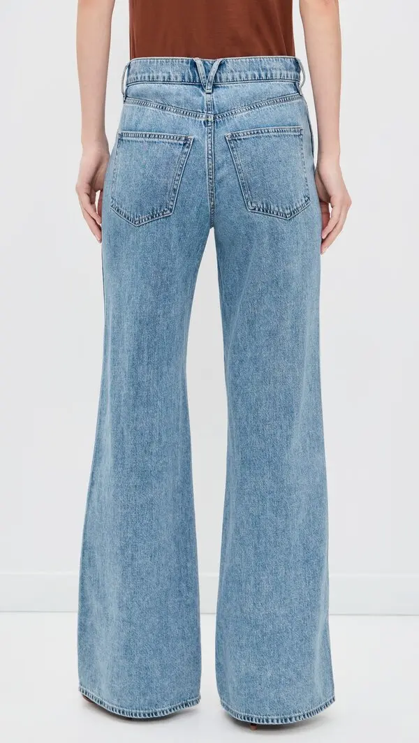 Veronica Beard Kasey Wide Leg Jeans - Silver Dust