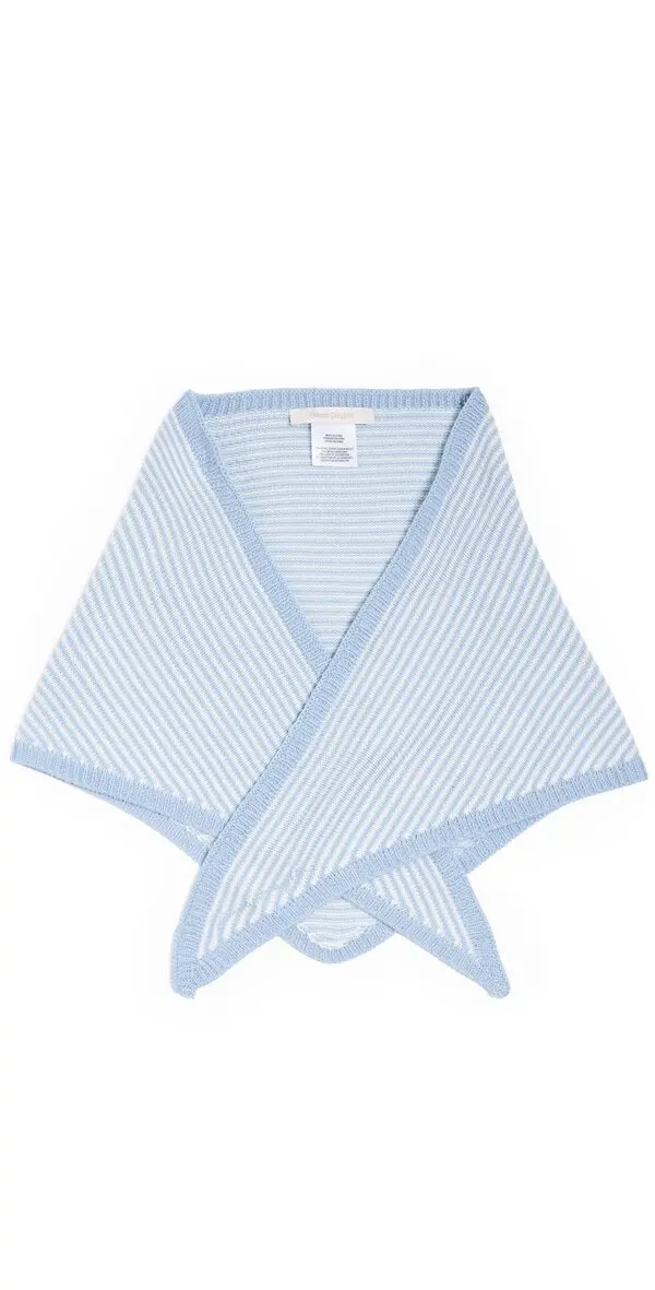 FAVORITE DAUGHTER The Stripe Knitted Triangle Scarf - Blue/ White Stripe