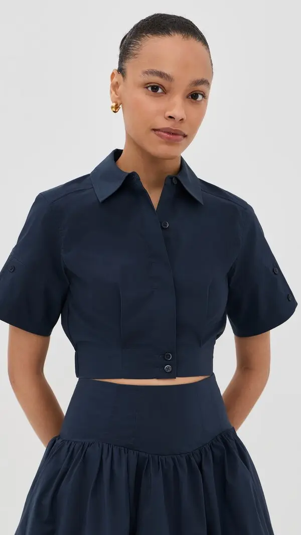 Simkhai Sabrina Button-down Top - Midnight