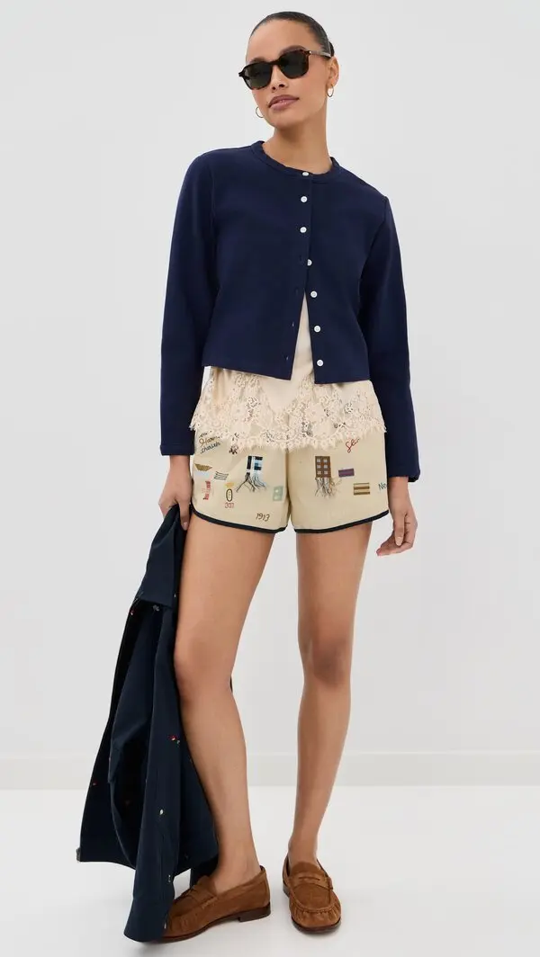 Sea The Claira Embroidered Shorts - Stone