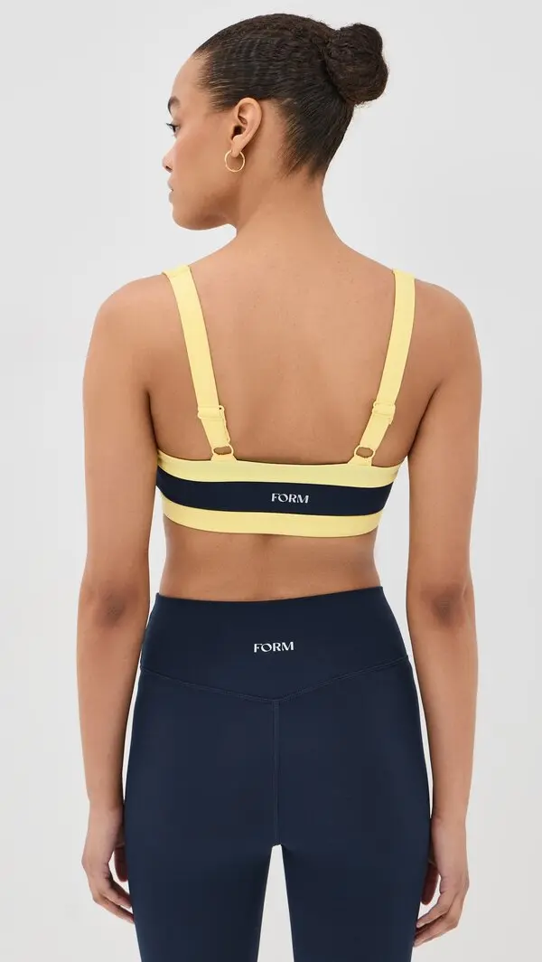 FORM Straight Neck Bra - Navy/lemon