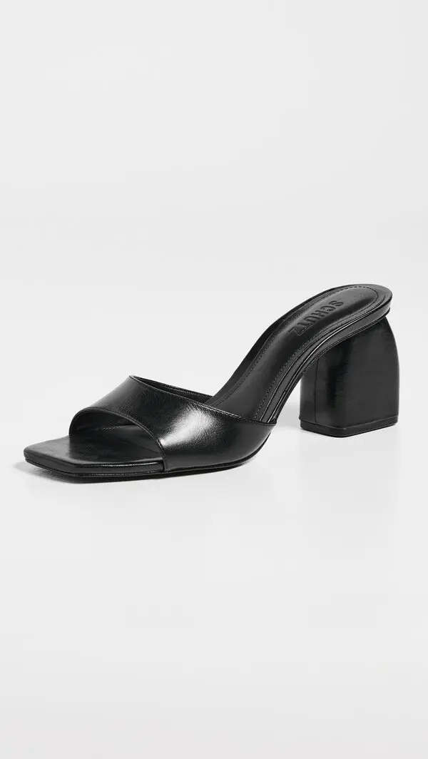 Schutz Leena Chunky Heel Sandals - Black