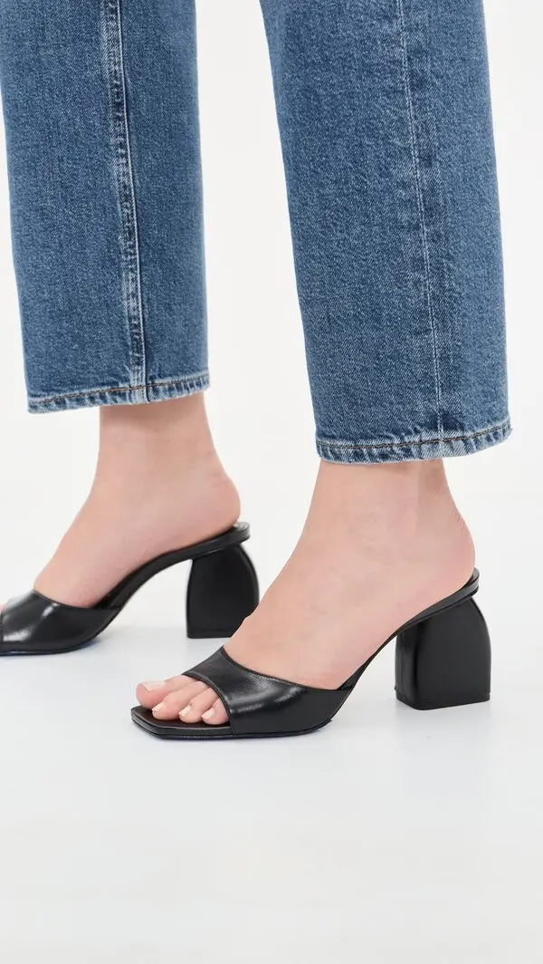 Schutz Leena Chunky Heel Sandals - Black