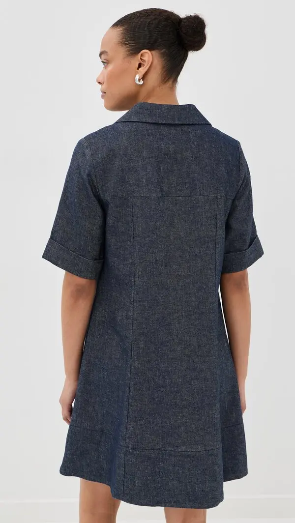 Vince Collared Chambray Dress - Indigo