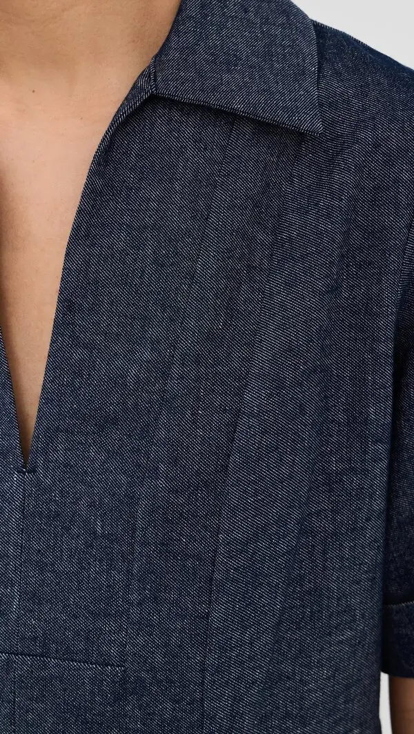 Vince Collared Chambray Dress - Indigo