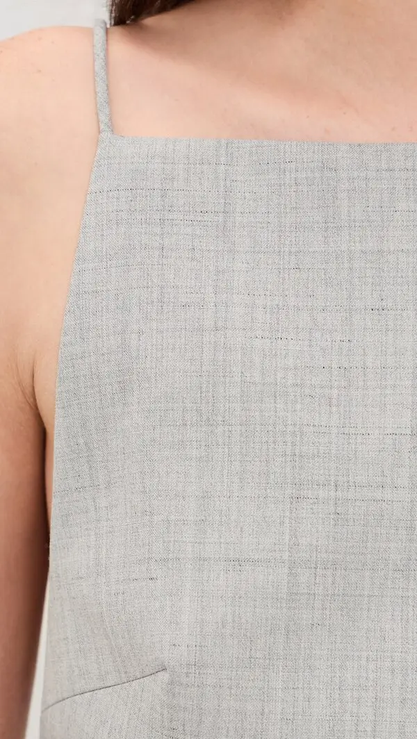 ST. AGNI Square Neck Side Tie Top - Concrete