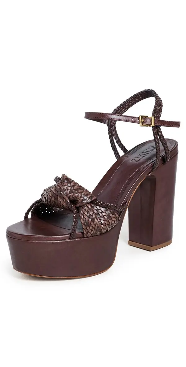 Schutz Kalina Platform Heels - Root Brown