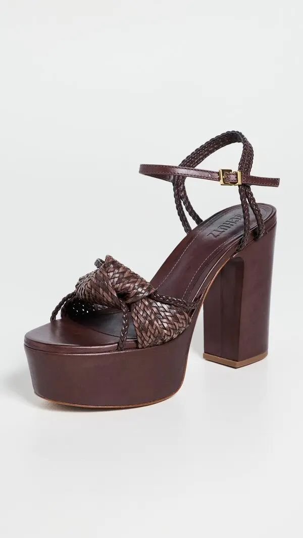 Schutz Kalina Platform Heels - Root Brown