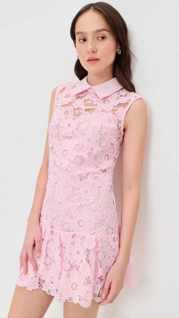 SELF-PORTRAIT Lace Collared Mini Dress